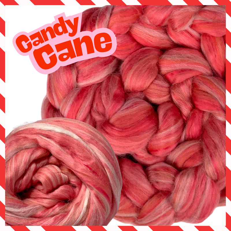 SPECIAL PRE-HOLIDAY OFFER - CANDY CANE 80% MERINO WOOL / 20% MULBERRY ...